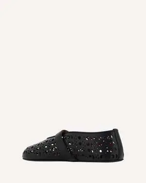 Alaïa Leather Cut-out Ballerinas
