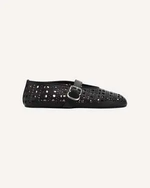 Alaïa Leather Cut-out Ballerinas
