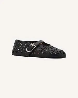 Alaïa Leather Cut-out Ballerinas