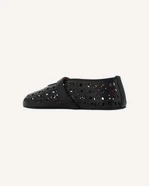 Alaïa Leather Cut-out Ballerinas