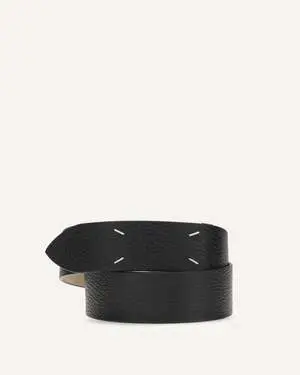MAISON MARGIELA Grained Four-stitch Belt - Black