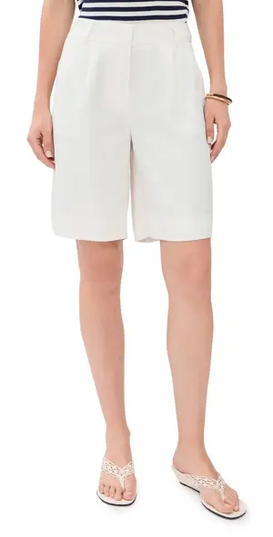 ROWING BLAZERS Linen Tencel Blend Bermuda Trousers - White