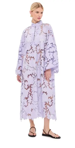 La Vie Style House Floral Flat Lace Maxi Caftan