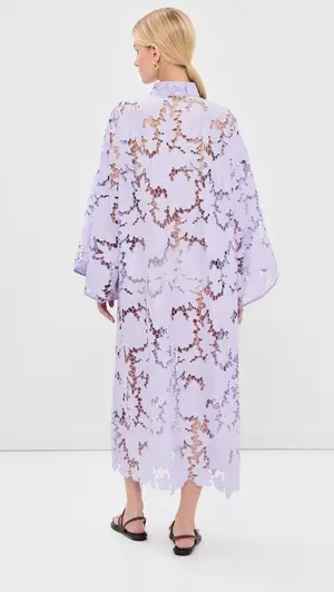 La Vie Style House Floral Flat Lace Maxi Caftan