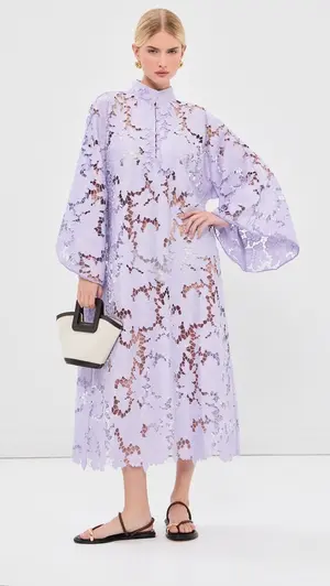 La Vie Style House Floral Flat Lace Maxi Caftan