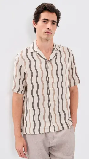 Frescobol Carioca Roberto Linen Cabana Shirt