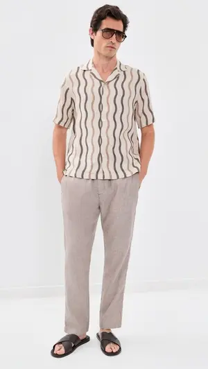 Frescobol Carioca Roberto Linen Cabana Shirt