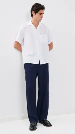 FRAME Drawstring Linen Pants