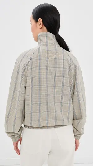 Acne Studios Plaid Bomber Funnel Neck Jacket