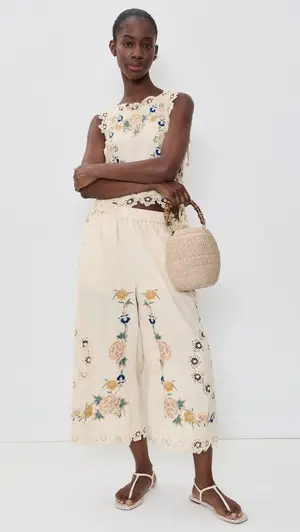 Sea Adonna Embroidered Pants