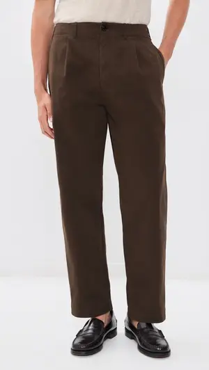 Madewell Cotton Twill Single Pleat Pants
