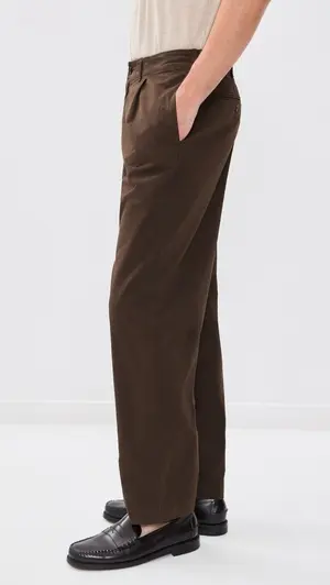 Madewell Cotton Twill Single Pleat Pants