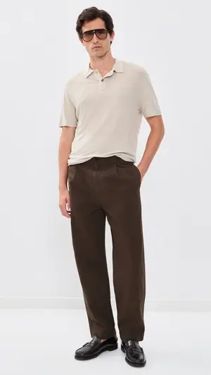 Madewell Cotton Twill Single Pleat Pants