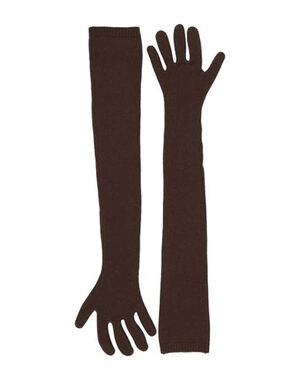 Marni Dark Virgin Wool And Cashmere Gloves - Brown