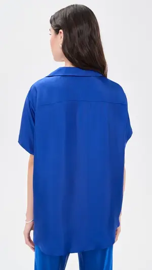 Comme Si Notched Collar Short Sleeve Shirt