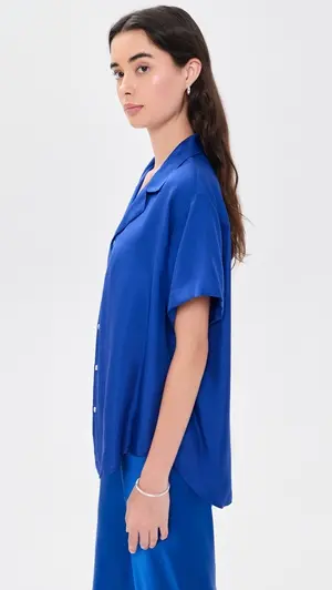 Comme Si Notched Collar Short Sleeve Shirt