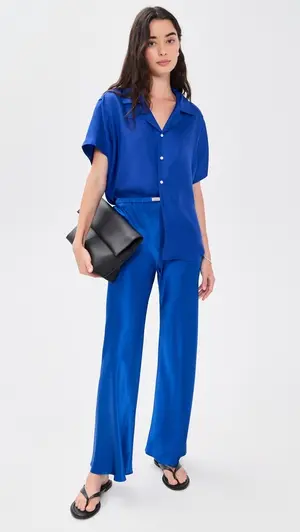 Comme Si Notched Collar Short Sleeve Shirt