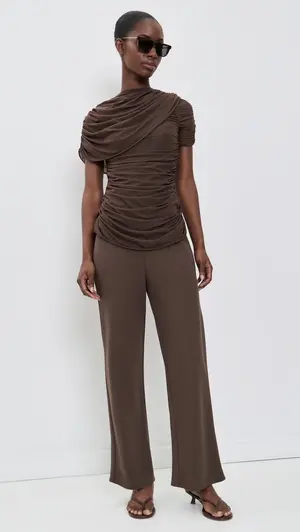MAYGEL CORONEL Eterea Ruched Mock Neck Top