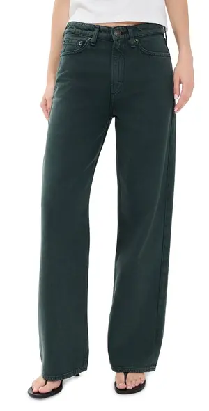 Rag & Bone Logan Wide Leg Jeans - Green Stone