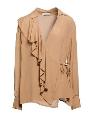 MANILA GRACE Top Camel Size Viscose, Silk - Beige