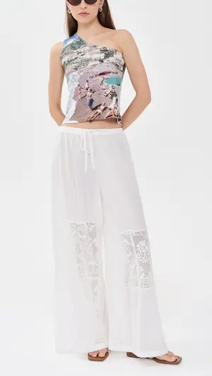 MUSE ASSEMBLY Celeste Lace Trim Trousers