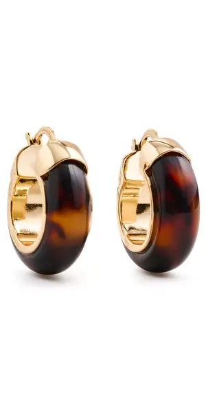 Shashi Eugenie Resin Hoop Earrings - Tortoise