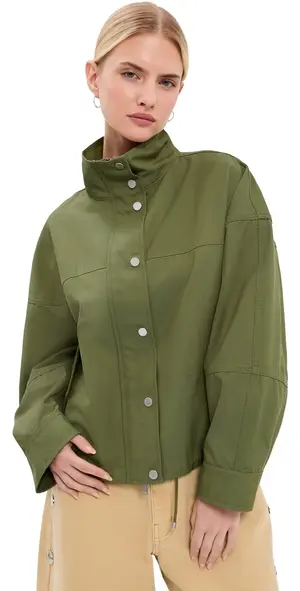 3.1 Phillip Lim Cropped Utility Balloon Jacket - Olive