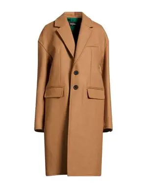 Dsquared2 Single-breasted Coat In Virgin Wool And Polyamide - Beige