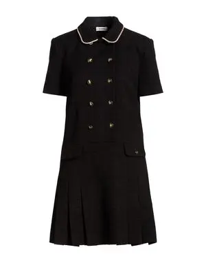 Sandro Tweed Mini Dress With Embellished Collar