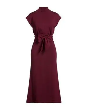 ANNA MOLINARI Midi Dress Burgundy Size Merino Wool - Red