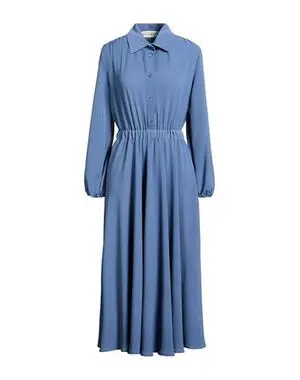 SHIRTAPORTER Midi Dress Slate Size Polyester - Blue