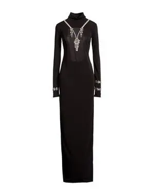 DES_PHEMMES Maxi Dress Size Polyester, Elastane - Black