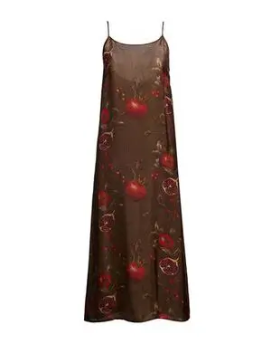 UMA WANG Midi Dress Size Viscose, Cupro - Brown