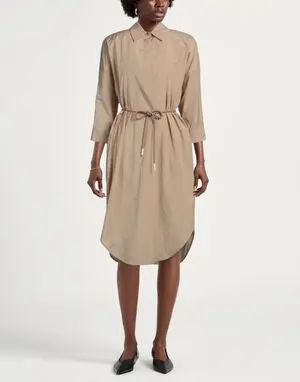 Peserico Midi Dress Lilac Size Cotton, Polyester - Beige