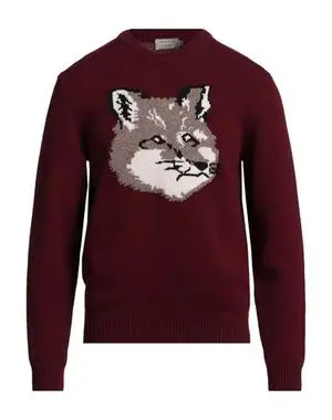 Maison Kitsuné Sweater Burgundy Size Lambswool - Red