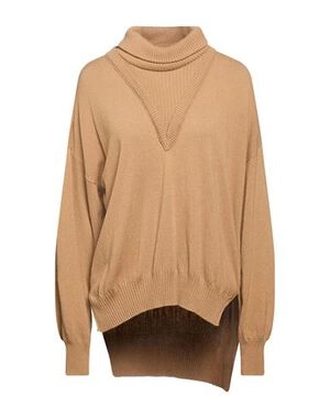 MANILA GRACE Knit Turtleneck Sweater - Light Brown