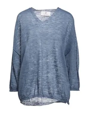 COMPAGNIA ITALIANA Sweater Mustard Size Linen, Polyester - Blue