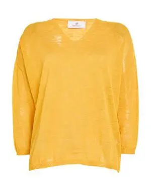 COMPAGNIA ITALIANA Sweater Mustard Size Linen, Polyester - Yellow