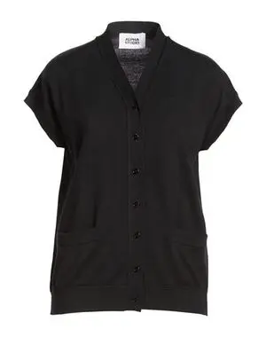 Alpha Studio Cardigan Size Merino Wool - Black