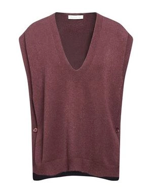 MANILA GRACE Sleeveless V-neck Knit Vest - Plum