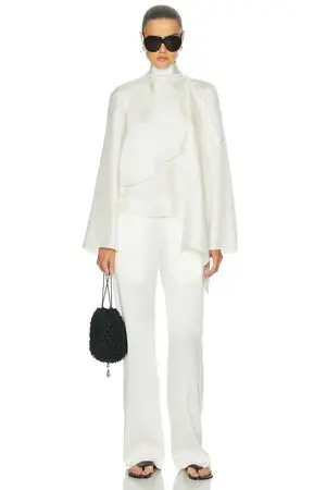 RÓHE Silk Foulard Top - Cream