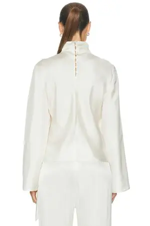 RÓHE Silk Foulard Top - Cream
