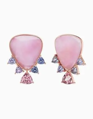 EMILY P. WHEELER Pink Opal, Tourmaline, And Spinel Earrings In 18k Rose Gold