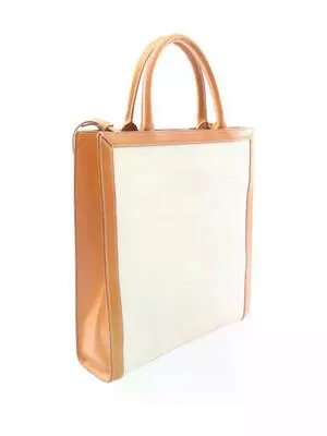 Celine Small Canvas Vertical Cabas Satchel - Brown