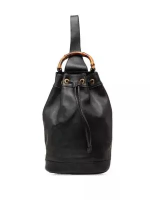 Gucci Calfskin Bamboo Drawstring Backpack