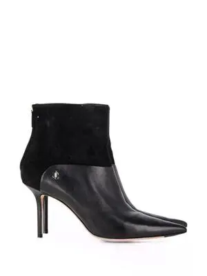 JIMMY CHOO Beyla Suede-trimmed Ankle Boots