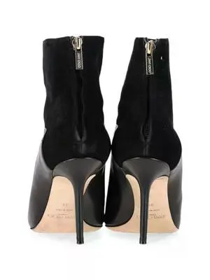 JIMMY CHOO Beyla Suede-trimmed Ankle Boots