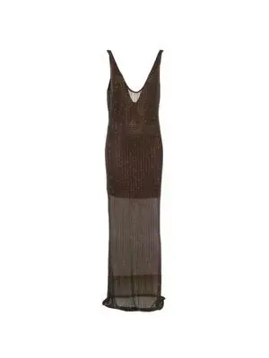 VENUJA Sequin-embellished Scoop-neck Maxi Dress