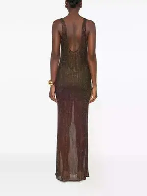 VENUJA Sequin-embellished Scoop-neck Maxi Dress