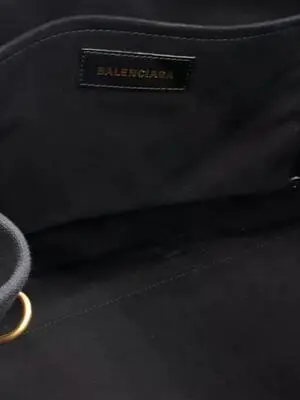 Balenciaga Large Canvas Hardware Tote Satchel - Black